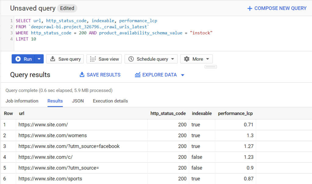 BigQuery Connector - Lumar
